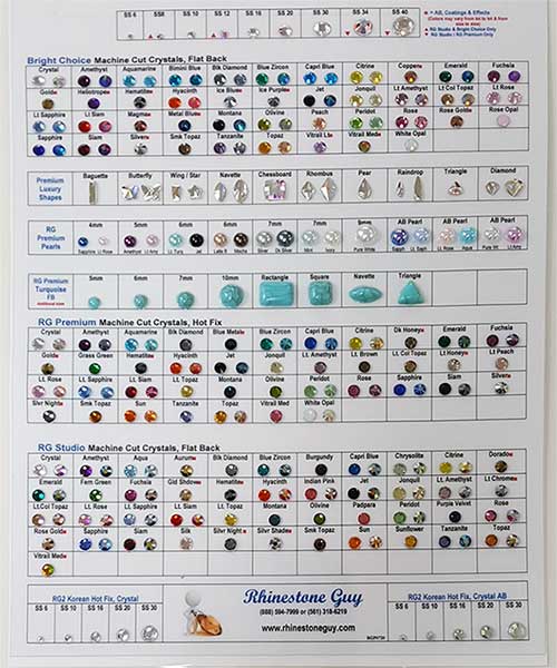 Rhinestones Sample Cards by Rhinestone Guy